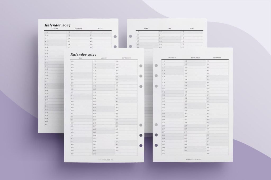 Ringbuch Kalender 2025 | Ringbuch A5 Nachfüllbar