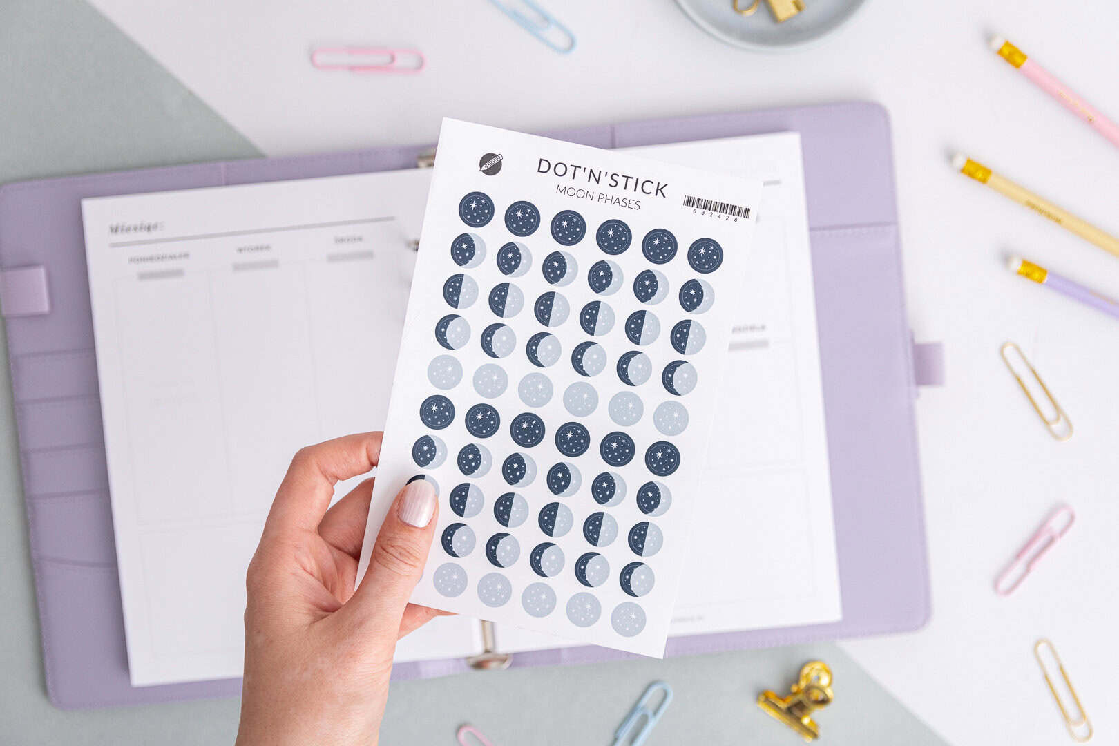 „Moon Phases” Planer Aufkleber | Planungsliebe